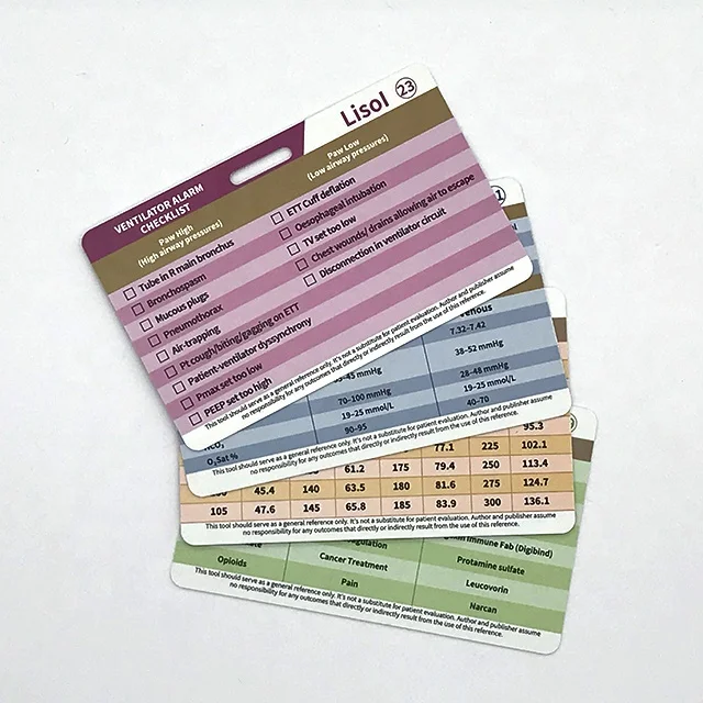 Nursing Student Plastic Badge Reference Cards for Nurses