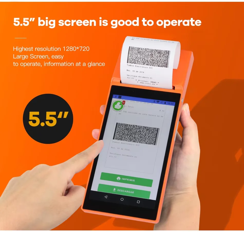 Scangle Factory 5.5" Android Handheld POS Terminals with 58mm Printer ...