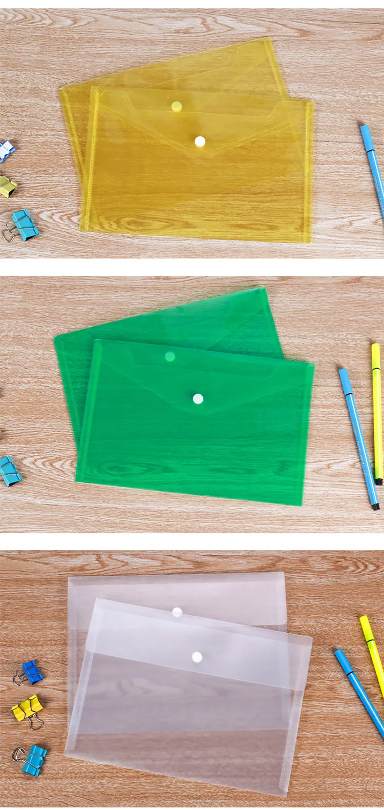 Custom Plastic Document Bag - PP A5 Transparent Envelope