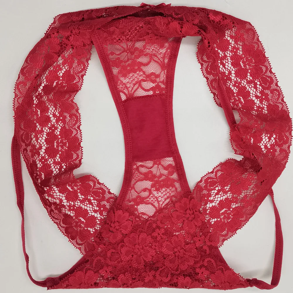 Wholesale Cheap Sexy Woman Strappy Lace Panties Female V Waist Thong