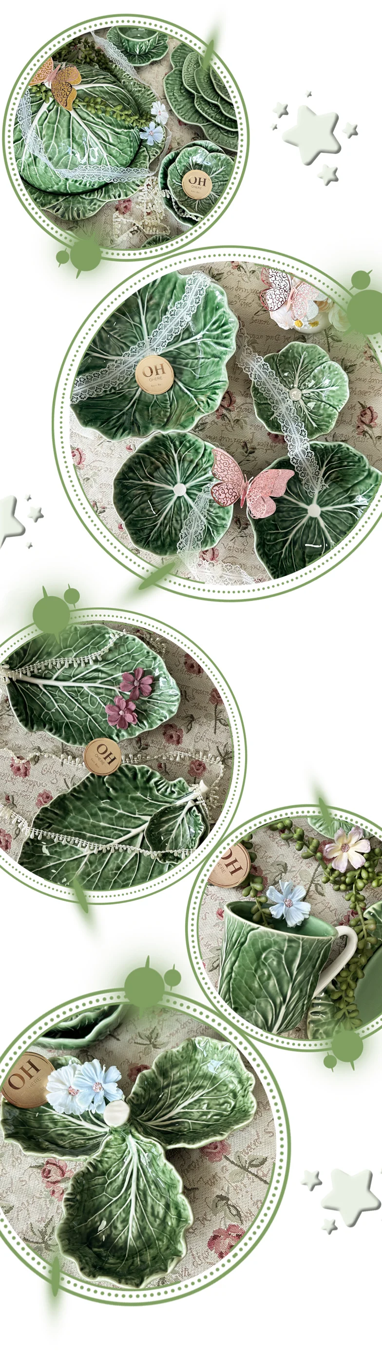 2024 Green Cabbage 10.5" Charger Plate - Eco-Friendly Portuguese ...
