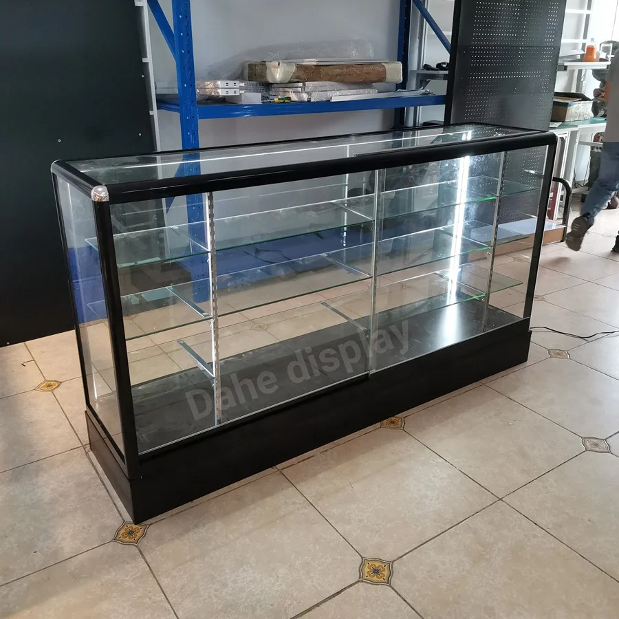 70 Inch Store Display Case - Lockable Aluminium Glass Showcase