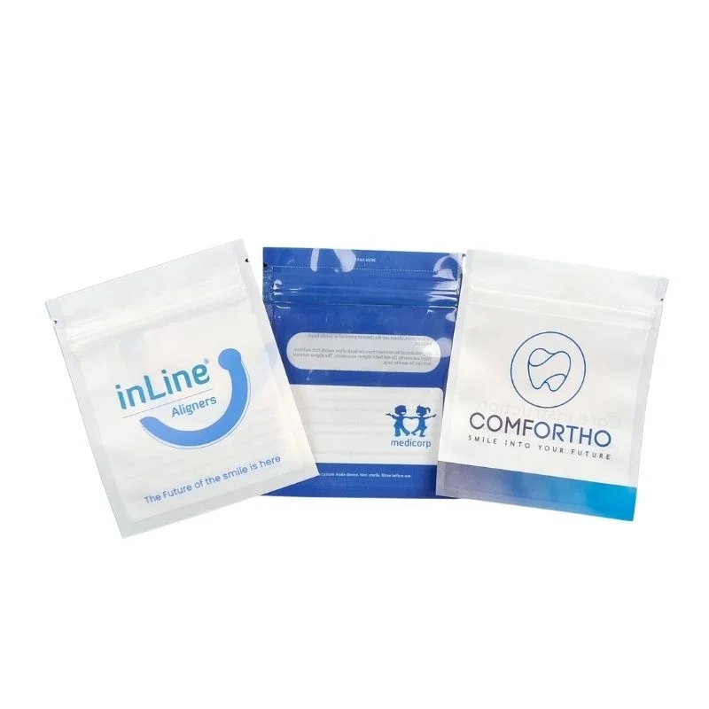 Custom Printed Mylar Teeth Clear Aligners Packaging Bags With One Side ...