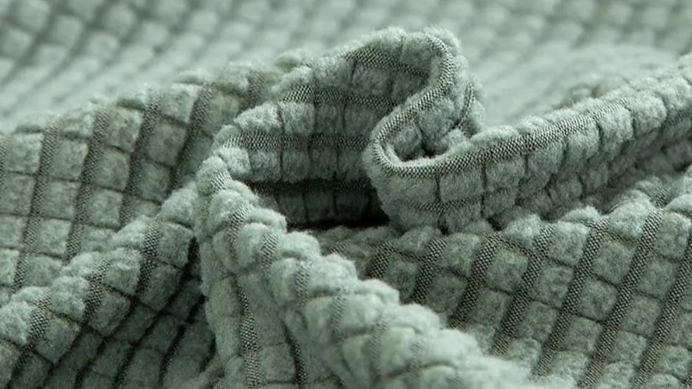 Soft Stretch Knitted Jacquard Fabric Small Square Polar Fleece With 1-side Brush - Buy Stretch ...