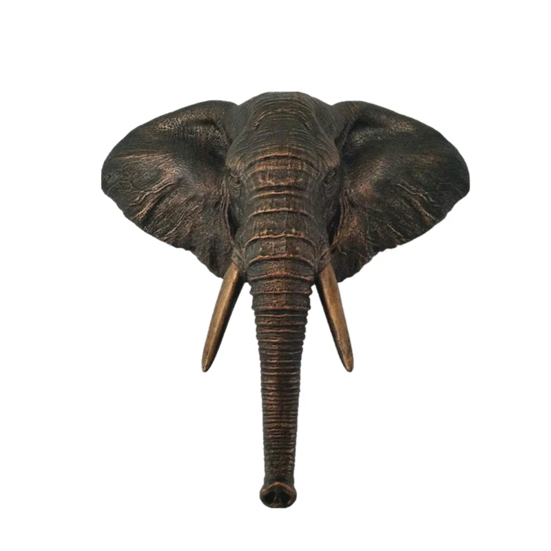 Poly Resin Wall Mounted Elephant Head - Home Decor