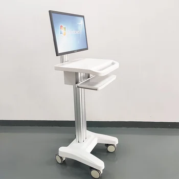 Adjustable Height Standing Rolling Computer Workstation Trolley Cart ...