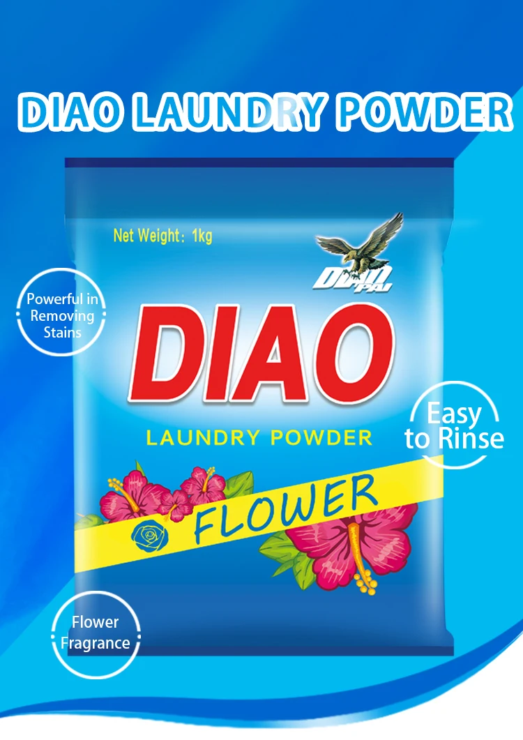 500g Diao Brand Laundry Rystal Washing Powder Non-phosphorus Detergent ...