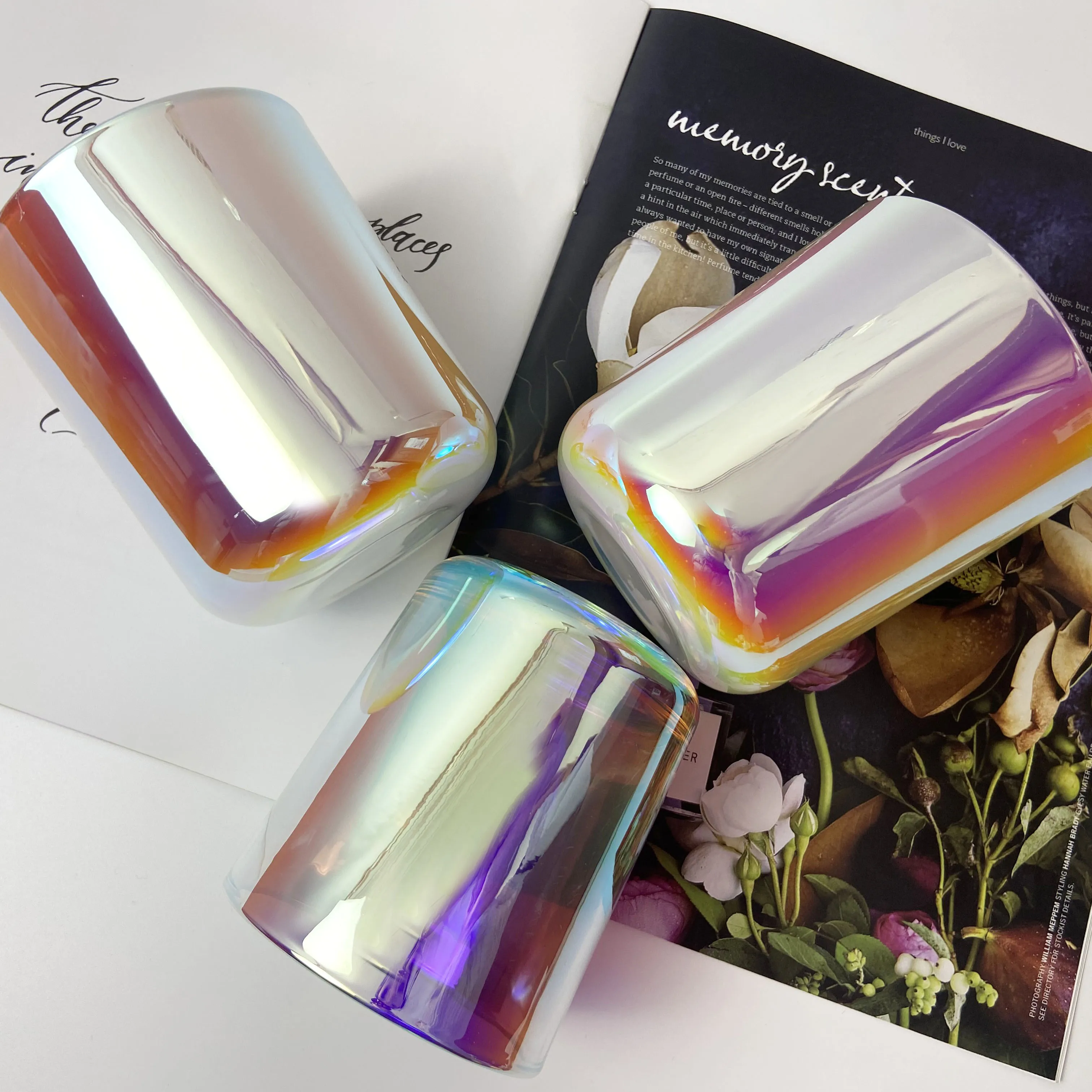 Luxury 16oz Iridescent Candle Jars - Custom Glass Holders