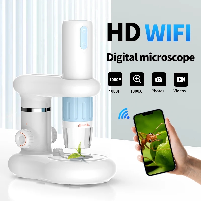 Portable electronic microscope digital microscope HD wifi wireless ...