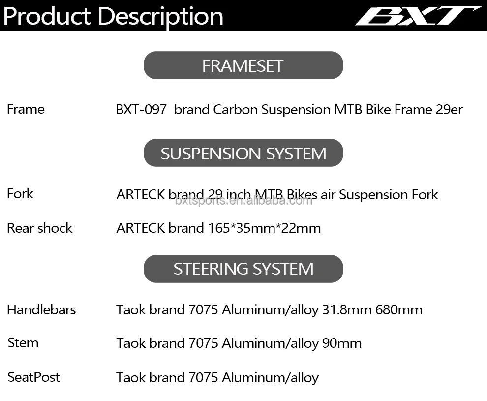 BXT Low Price Full Suspension Carbon Mountain Bike 29er Disc Brake ...
