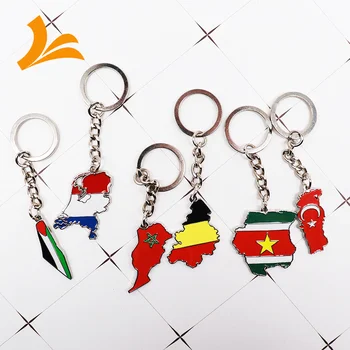 Manufacturer Custom Zinc Alloy Nickel Country Map Metal Keychain Hard ...