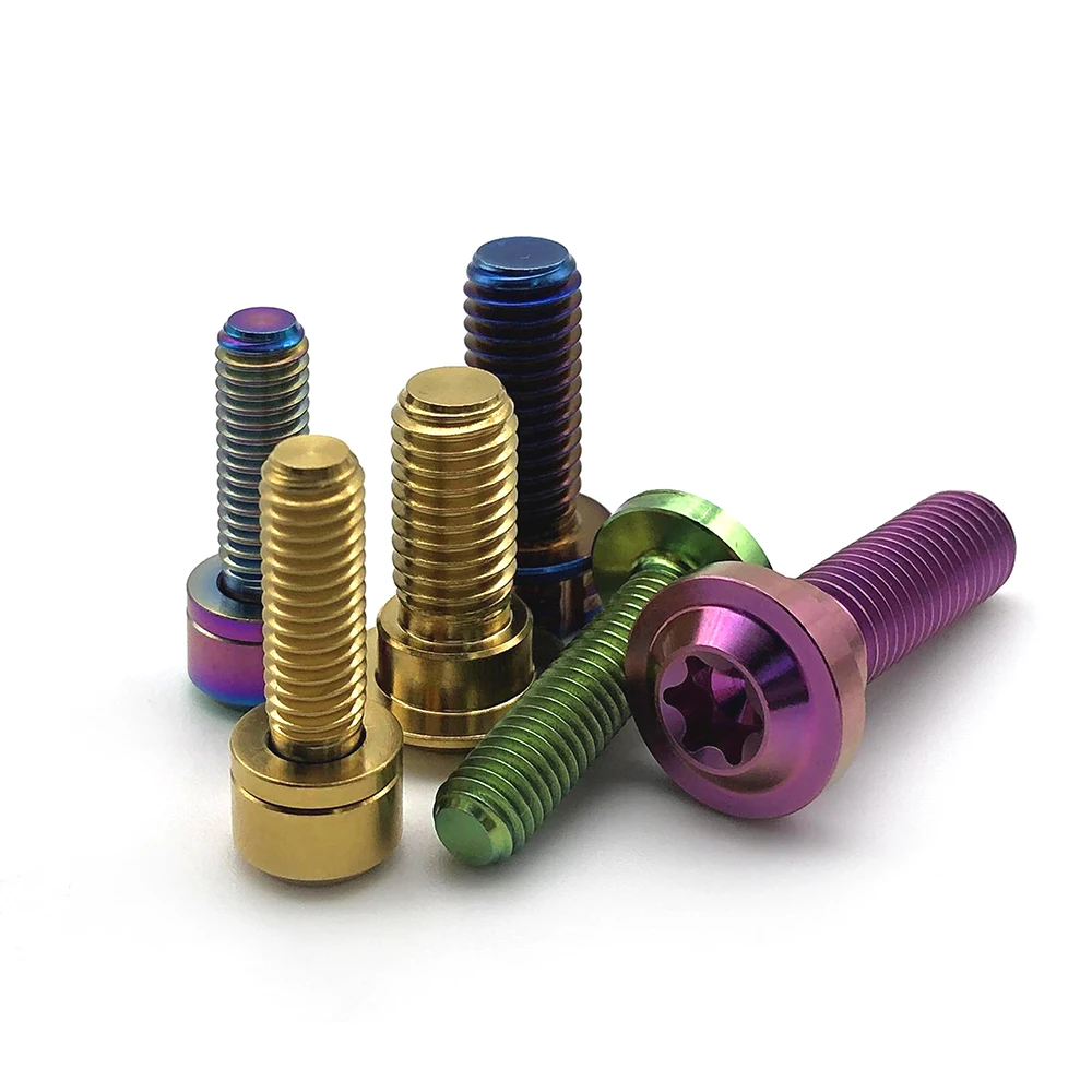 Gr5 Anodized Colored M3 M4 M5 M6 M7 M8 M10 Titanium Screws