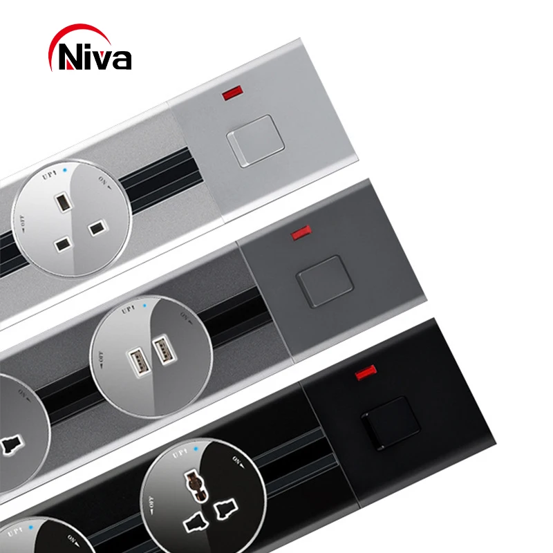 150CM Sliding Hidden Intabletop Power Desk Track Electric Socket with ...