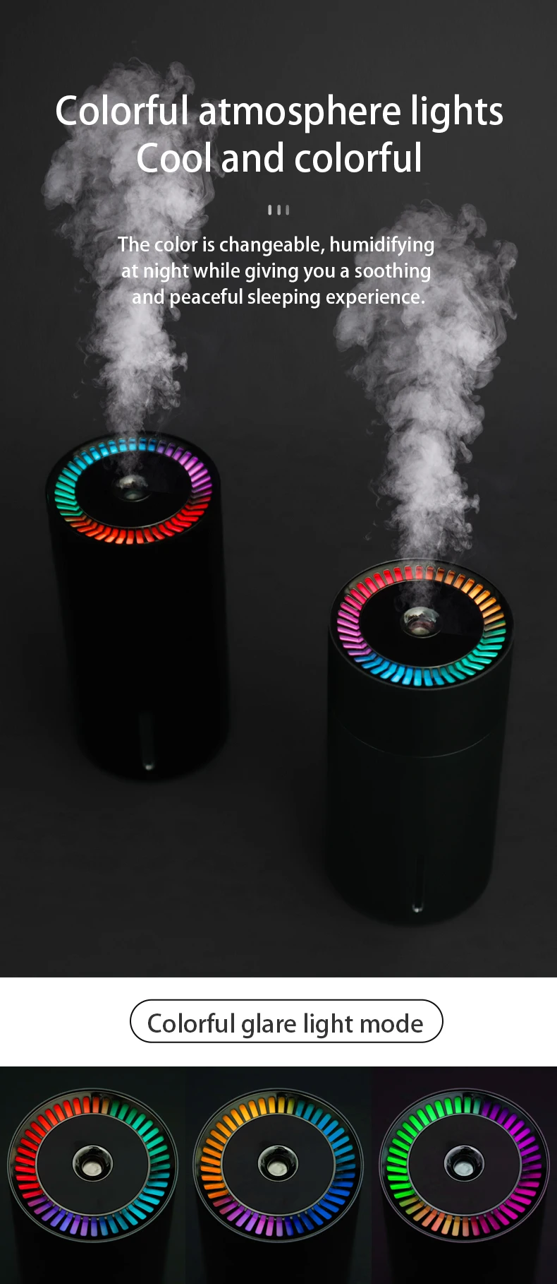 New 2023 USB Ultrasonic Car Air Humidifier Essential Oils Diffuser ...