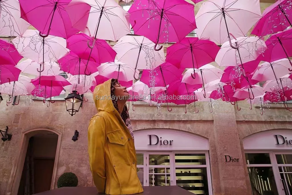 Sunday Colorful Straight Pongee Decorative Umbrella