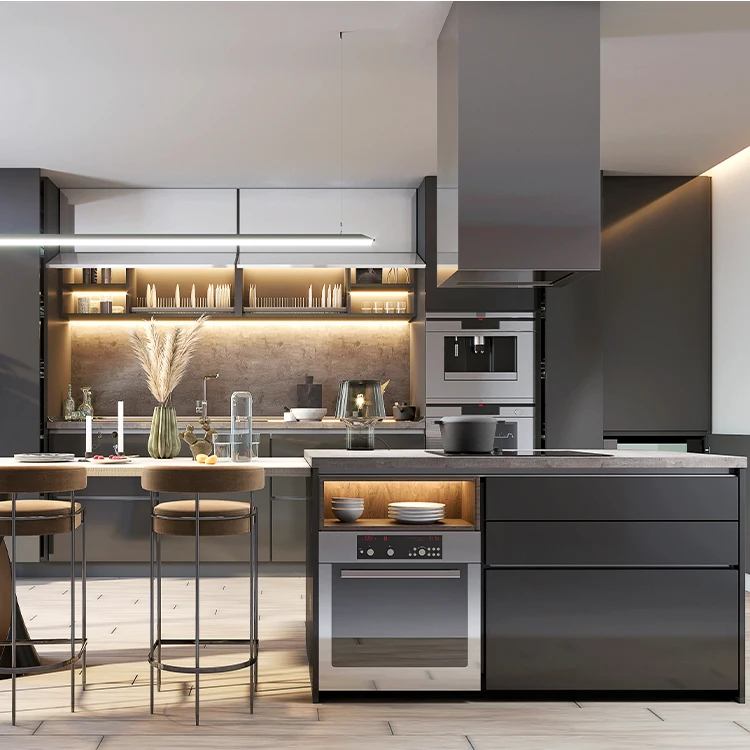 Acrylic Unique Inbuilt Modular Luxury Modern Designs Unit Set Kitchen ...