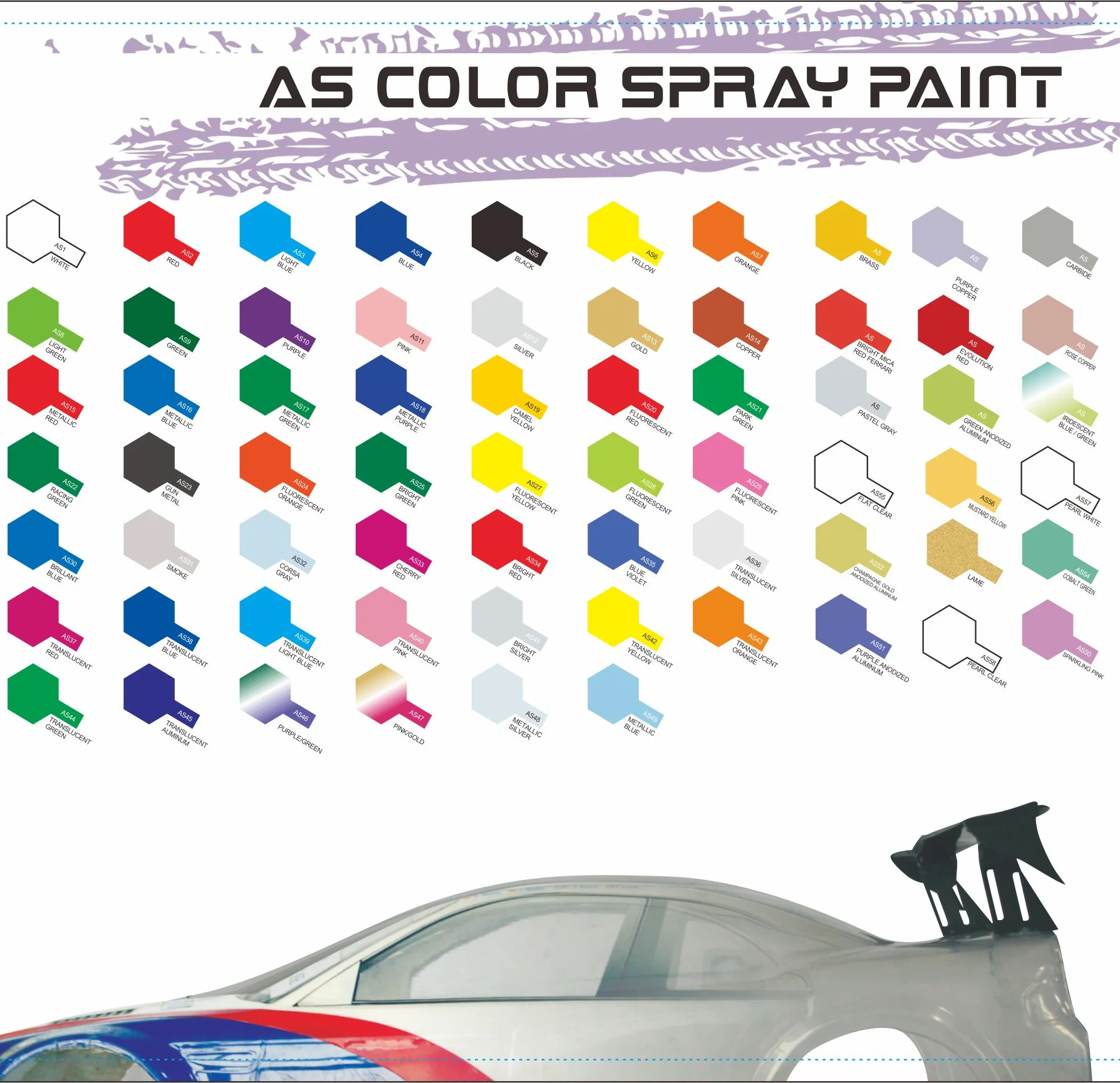180ml Plastic Model Spray Paint RC Body Paint Set - 89 Colors