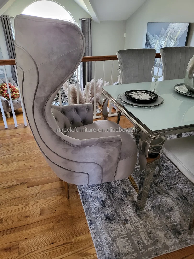 Modern Classic Style Button Tufting High Back Chairs