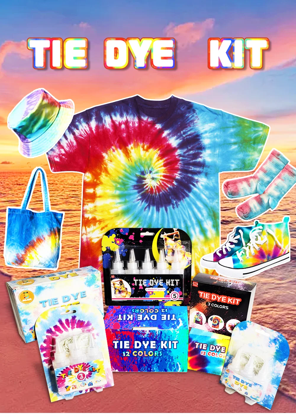 KHY Custom One Step DIY Set for Color Fabric Cloth Tie Dye Kit| Alibaba.com