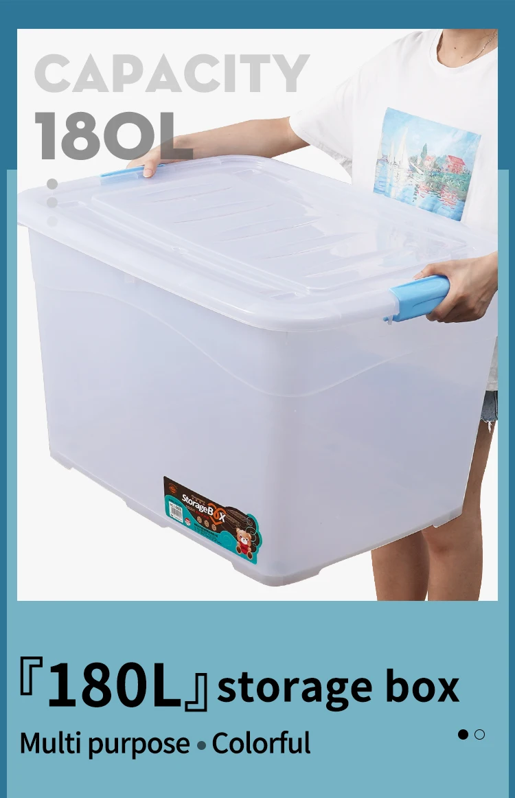 180L Clear Plastic Storage Box - Heavy Duty, Eco-Friendly Toy Organizer ...