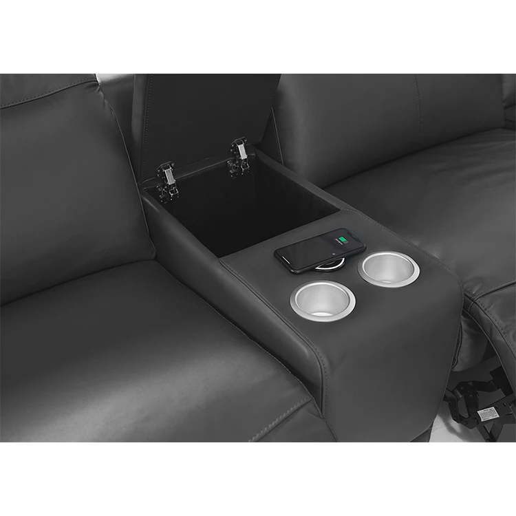 Storage Functional Electric Recliner Sofa Automatic Couch Leather Sofa ...