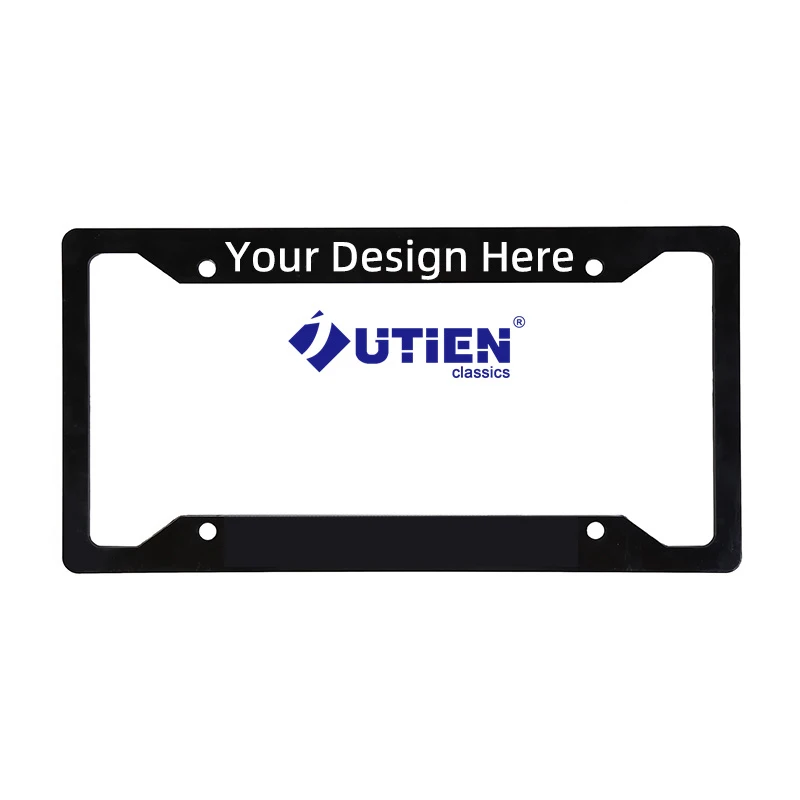 Custom US Design Car License Plate Frame with Cover USA Logo