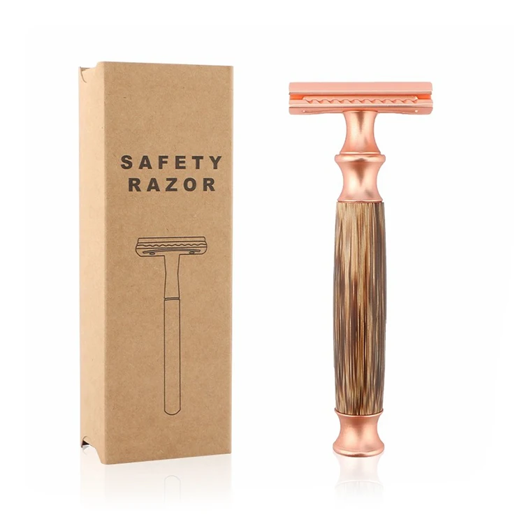 Natural Handle Bamboo Razor With Changeable 5 Blades Refill For Bio ...