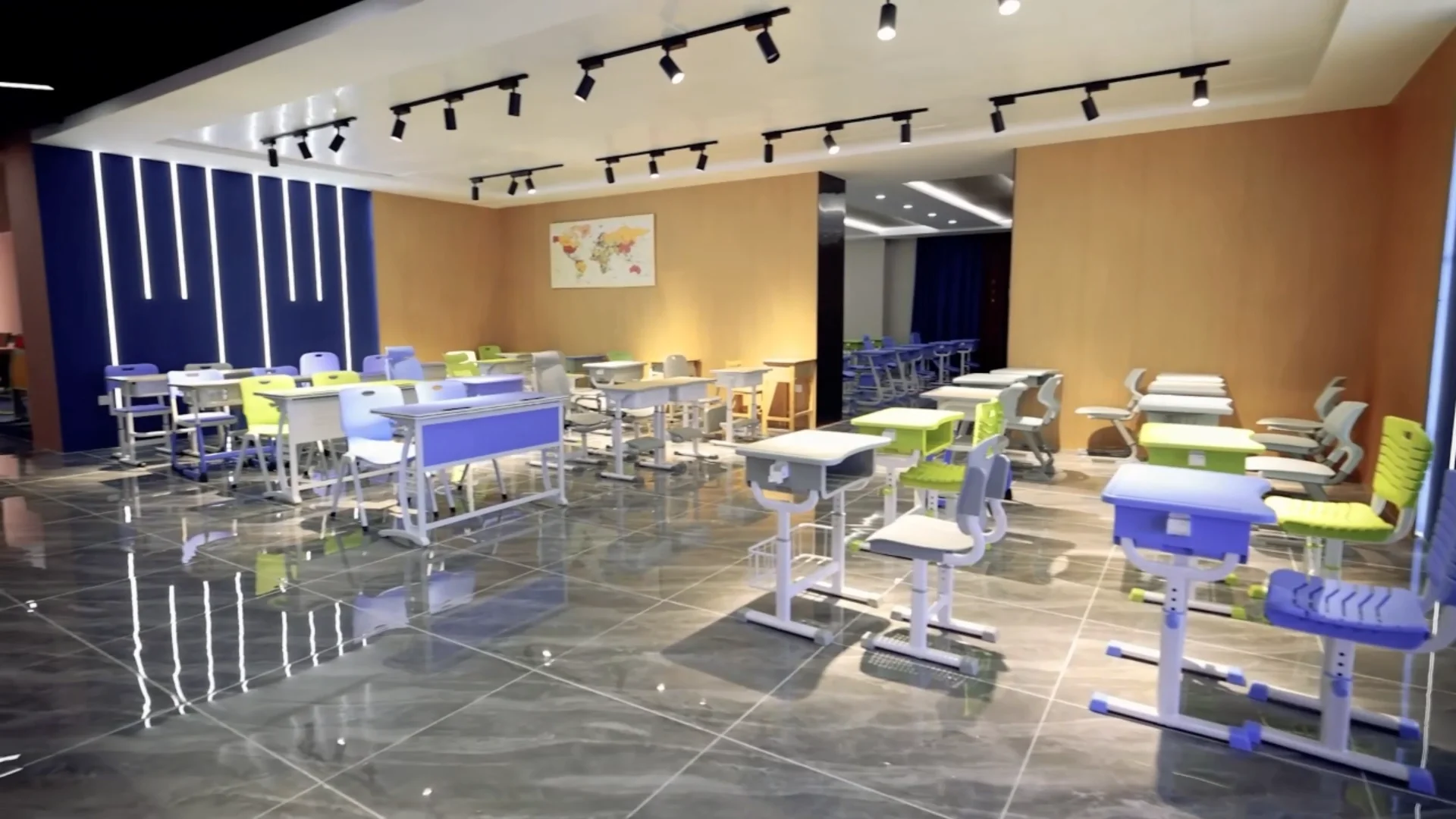 Modern Comfortable Classroom Furniture Plastic Student Desk And Chair ...