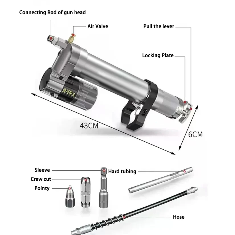 12000PSI Electric Grease Gun Drill Adapter Attachment Powered Grease ...