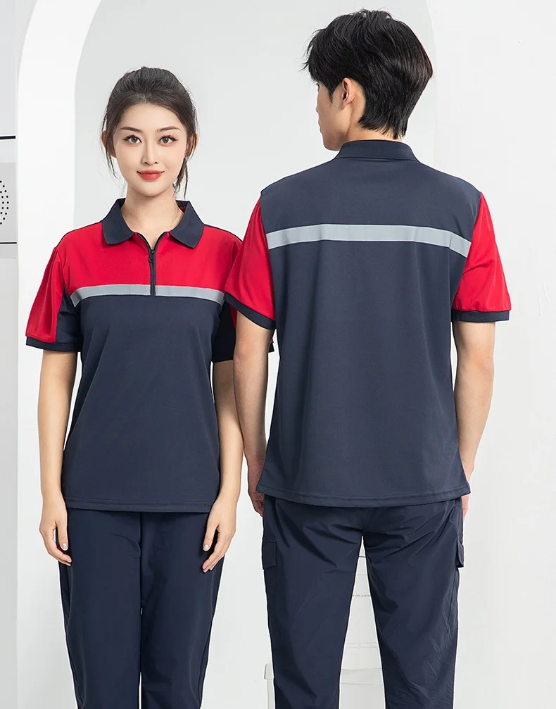Polyester Mechanic Construction Work Wear Hi Vis Polo T-shirts
