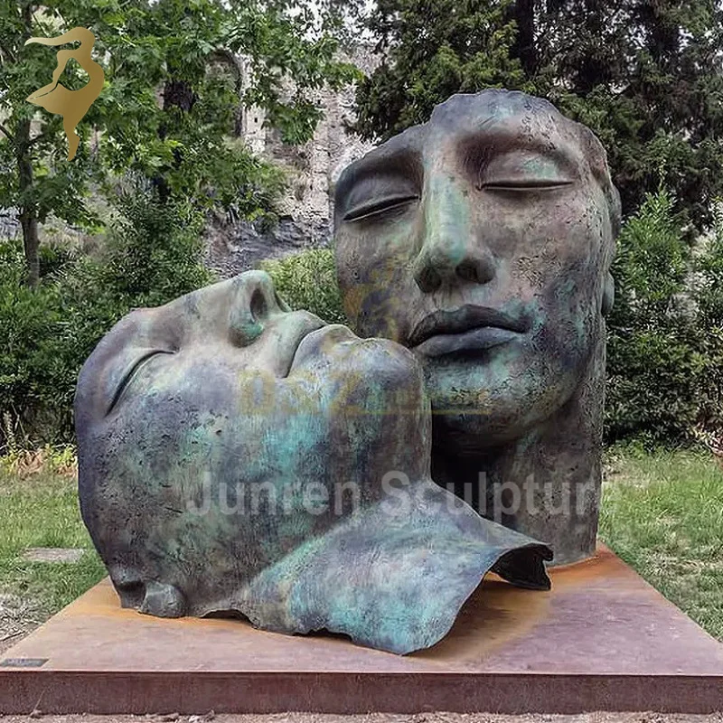 Modern Garden Outdoor Decor - Bronze Statue of Half Female Face