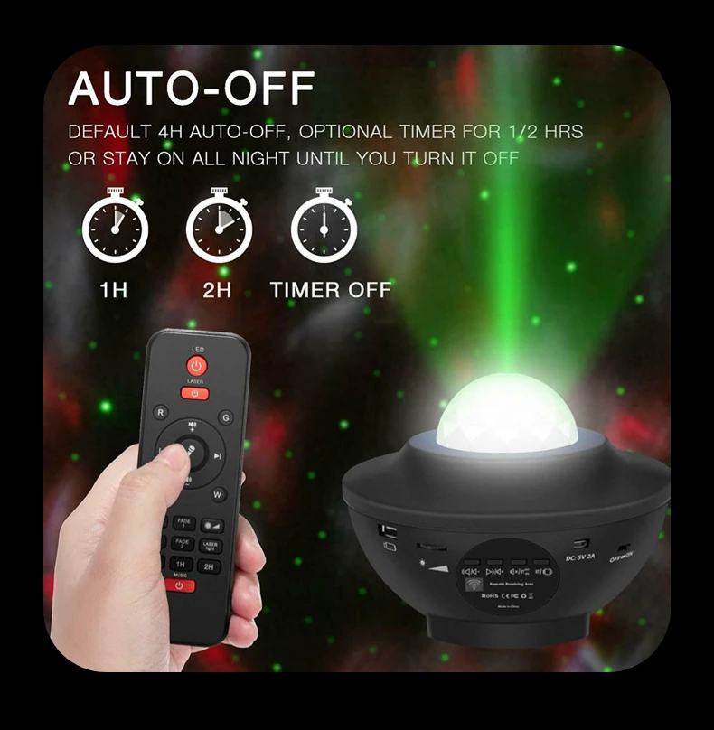 Helius Smart Home Indoor Remote Control Bluetooth Speaker Led Rgb Starry Sky Music Star ...