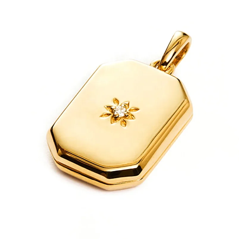 Gemnel 925 sterling silver fashion chain necklace jewlery rectangular ...