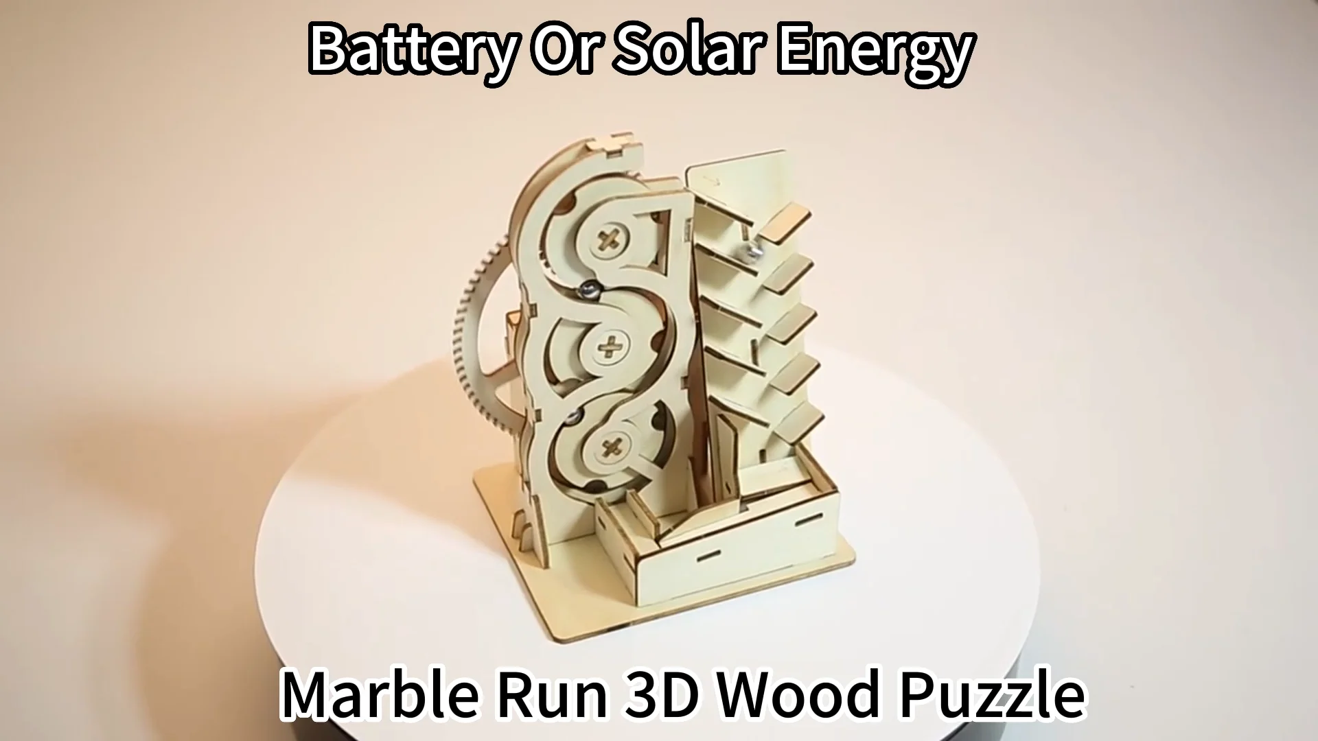 Wincent Gear Set Marble Run Model Kit Run With Engine Wooden 3d Puzzle ...