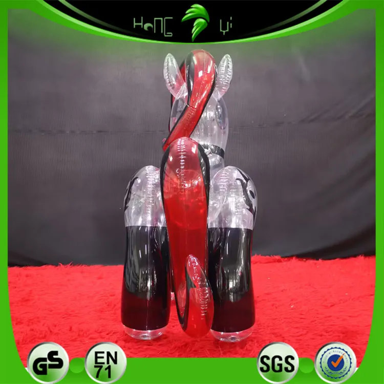 Clear PVC Inflatable Hongyi Horse with Pink SPH - Customizable