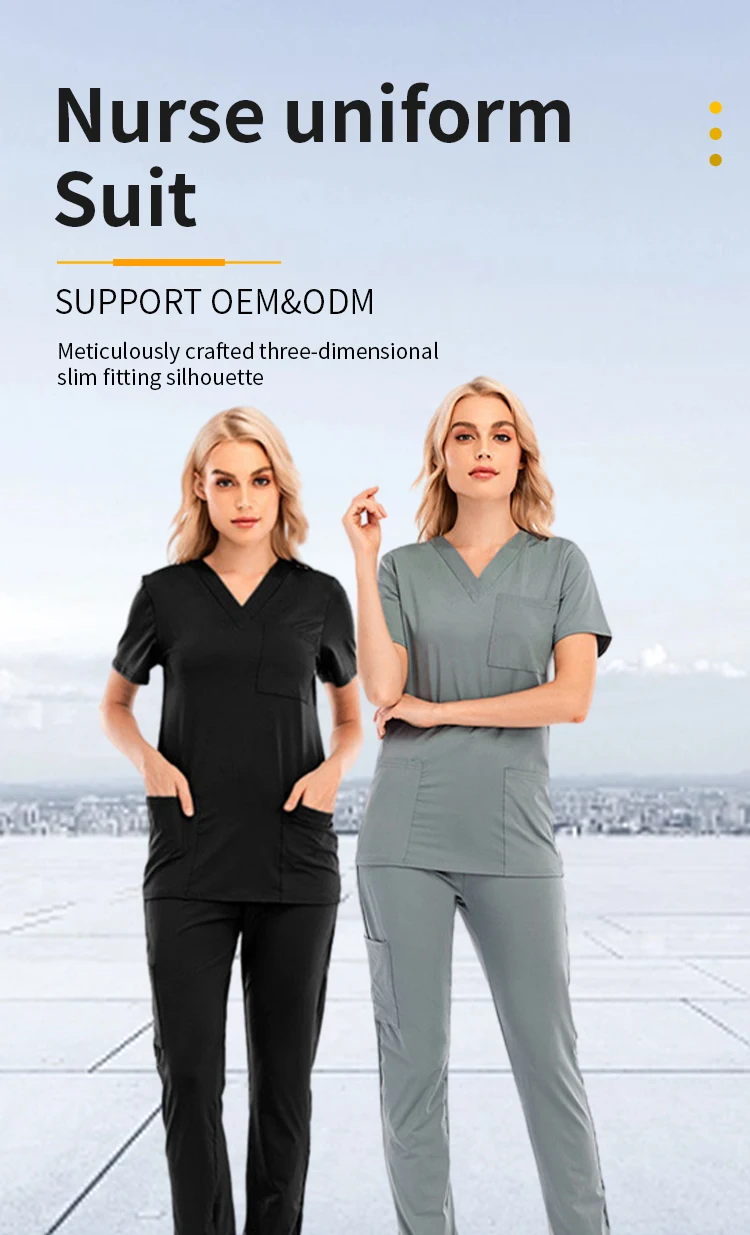 Scrubs Uniforms Sets Nurse Fashionable Custom Unisex Fashion Long ...