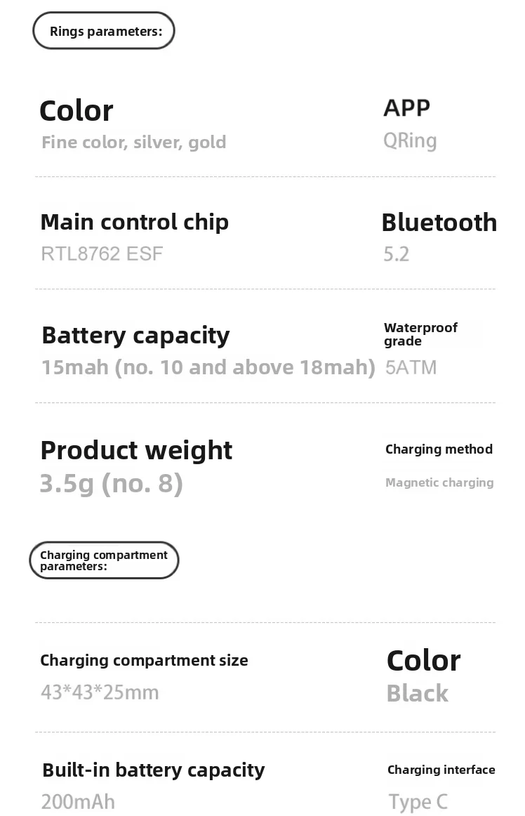Smart Ring with Touch Screen - Track Health & Control Gestures