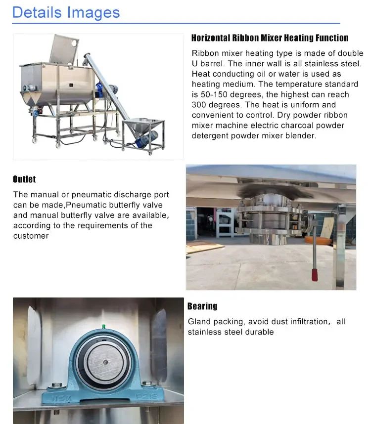 1000l Stainless Steel Horizontal Double Helical Ribbon Blender Mixer ...