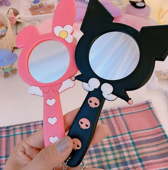 Botu Sanrioed Makeup Mirror Cute Cartoon Cat Make Up Tool Women Kawaii