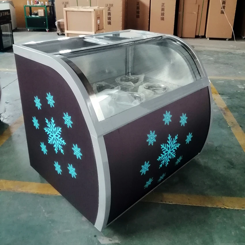 Popsicle Gelato Ice Cream Display Cabinet - Static Cooling, LED Light ...