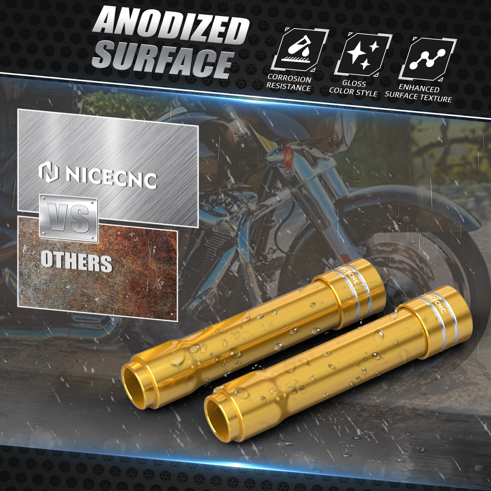 Nicecnc Aluminum Pushrod Tube Covers for Harley-davidson