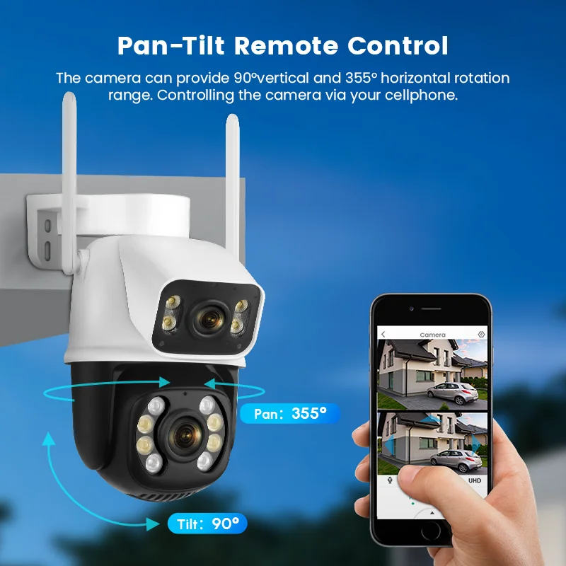 Outdoor Auto Tracking Floodlight Alarm Siren - Veezoom PTZ Camera
