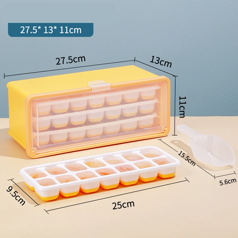 Dd2437 Pull-out Ice Box Set With Scoop Multilayer Ice Mold Drawer ...