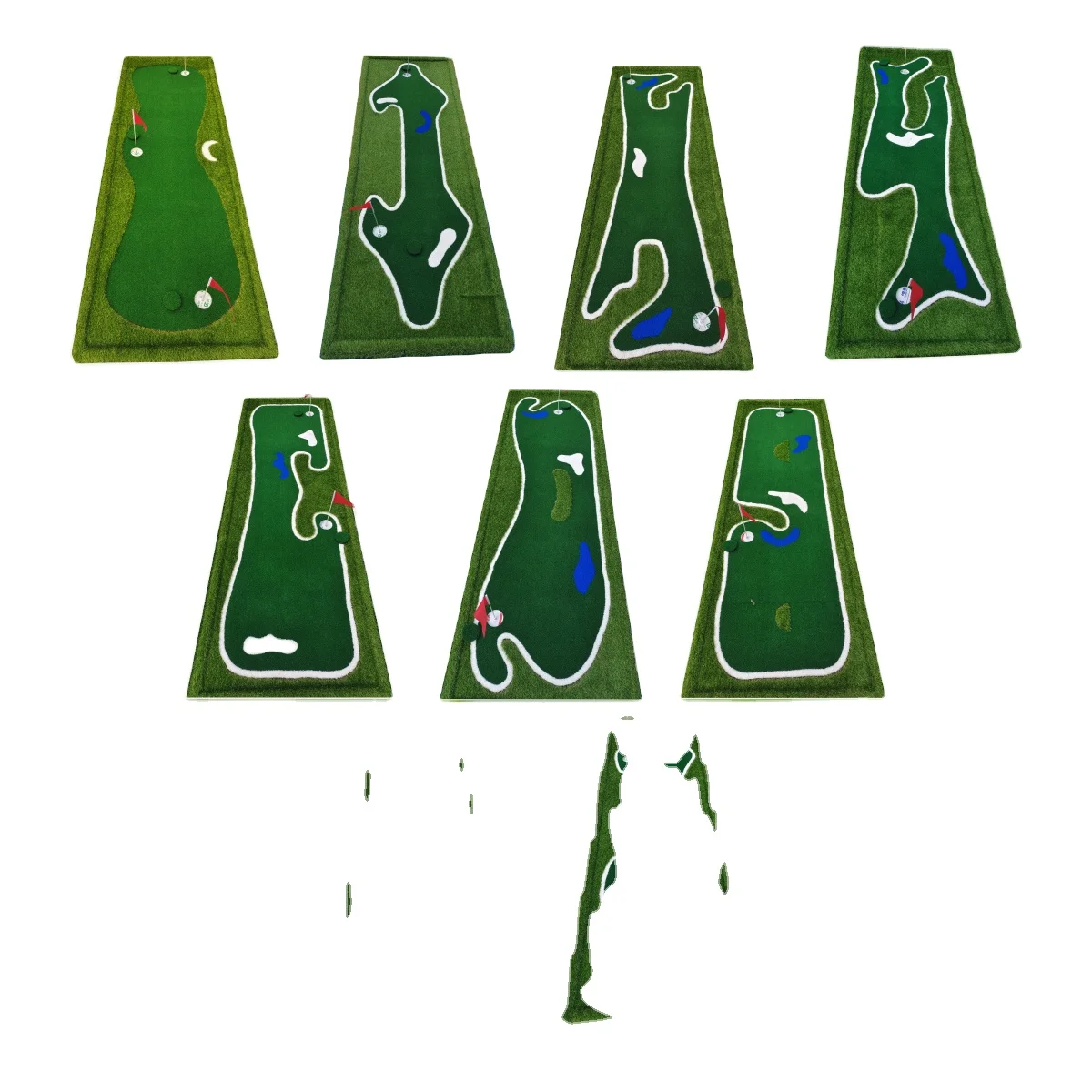 Mini Golf Practice Putting Green - 9-Hole Artificial Grass