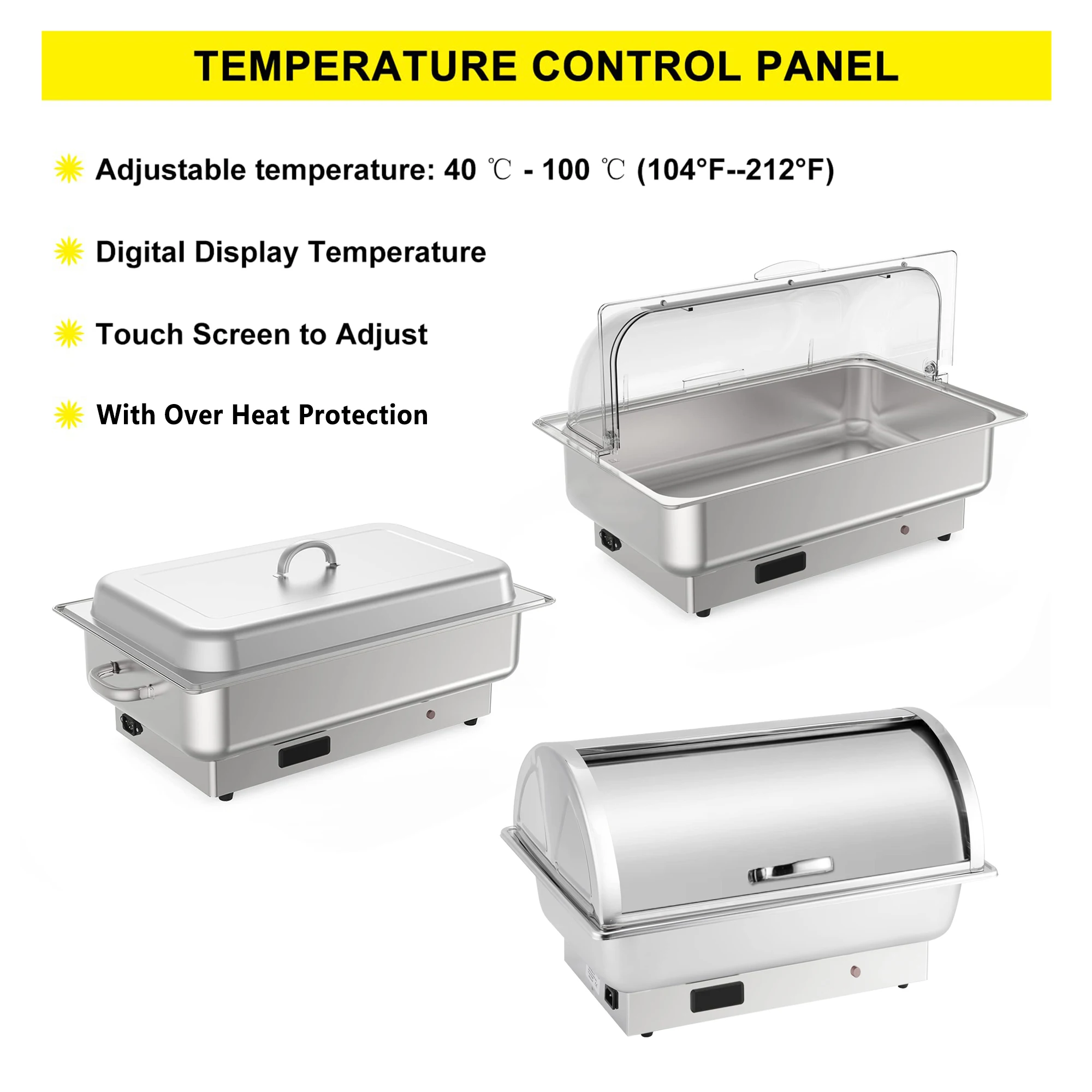 Hotel Restaurant Catering Electric Chafing Dish Buffet Set Stainless ...