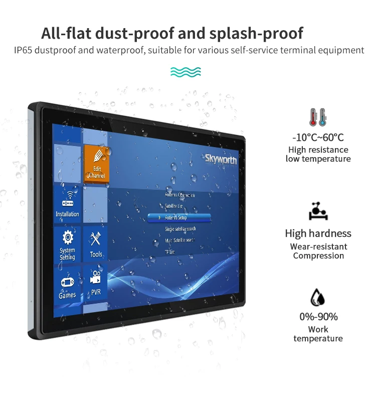 Outdoor IP65 Waterproof Touch Screen Monitors for Industry