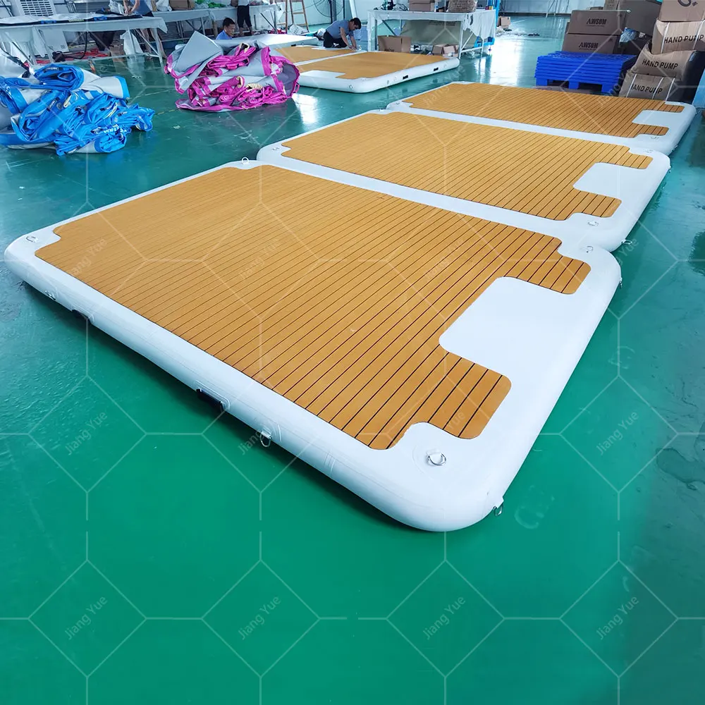 Stock Teak Inflatable Pontoon Water Island Boat Raft Inflatable Yacht ...