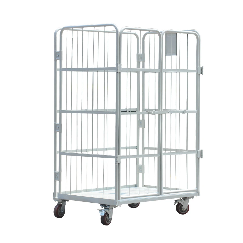 Metal Platform Trolley Cart Metal Wire Basket Logistics Trolley With ...