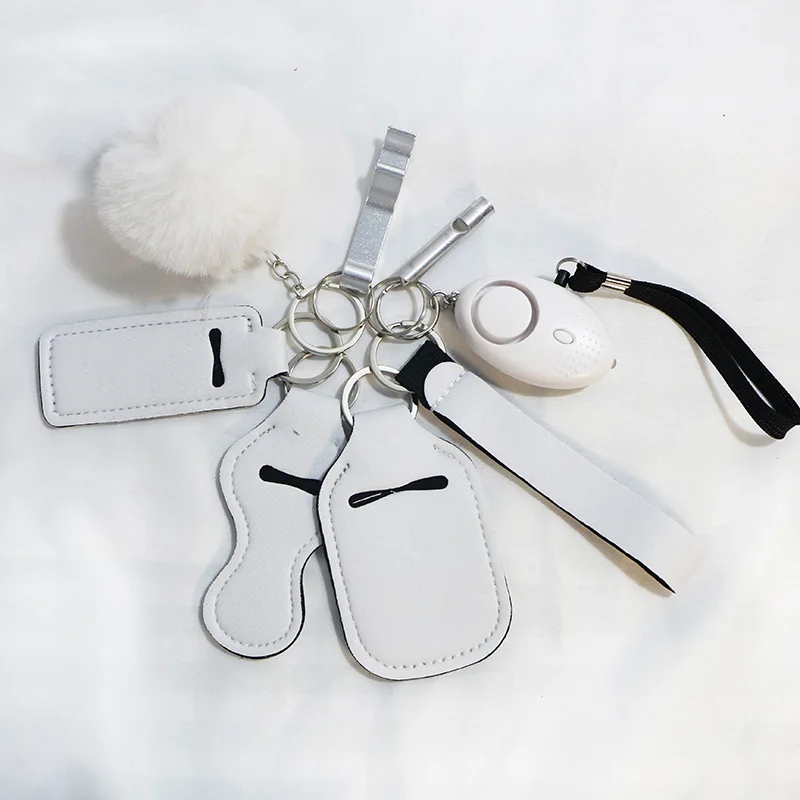 Personal Safety Key Chain Alarms Self Defense Supplies Rubber Plush Pom ...