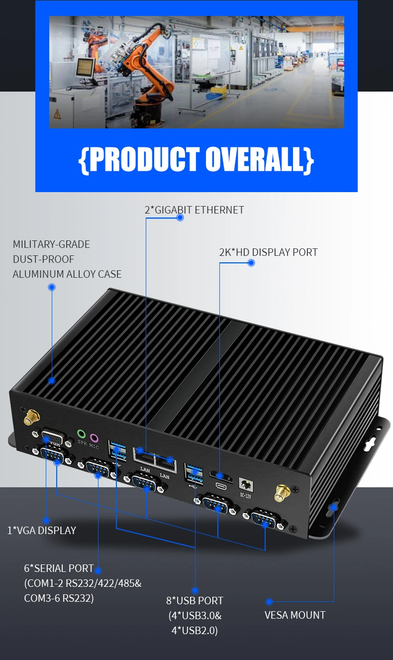 Industrial Computer Server - Fanless & Powerful Performance